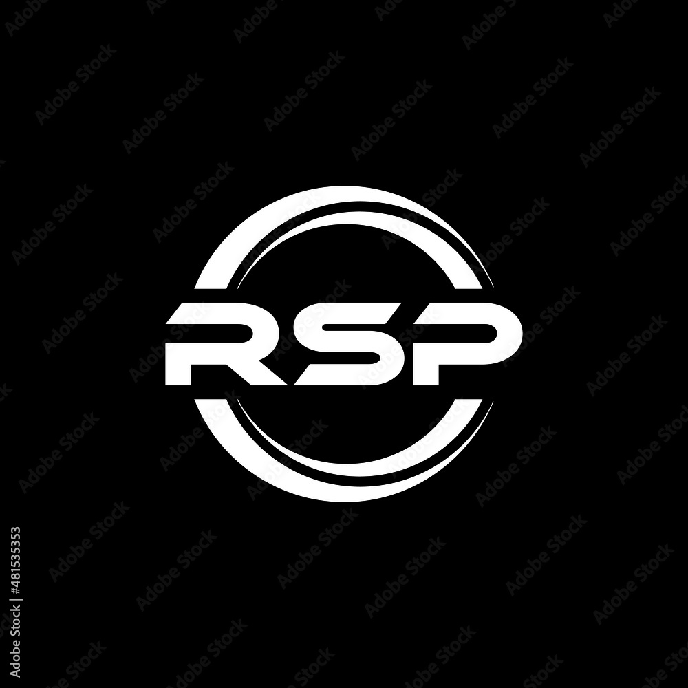 RSP letter logo design with black background in illustrator, vector ...