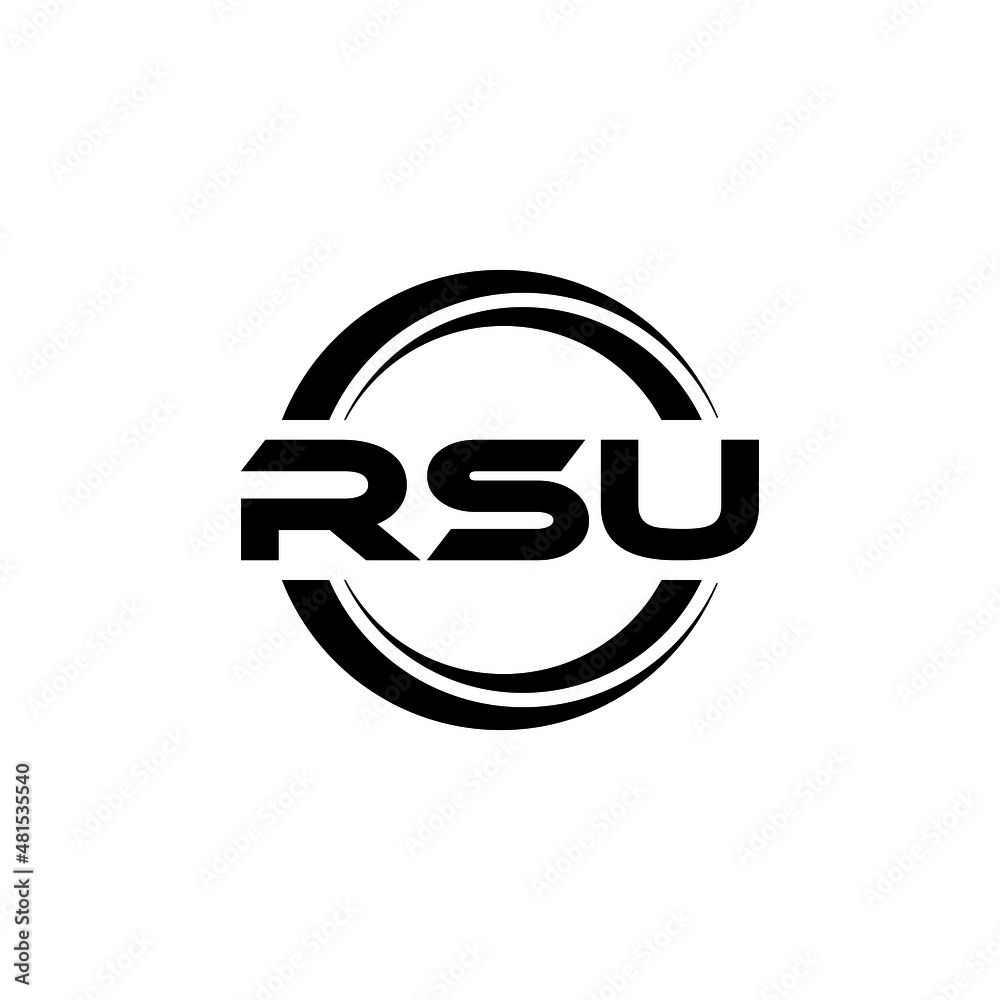 RSU letter logo design with white background in illustrator, vector ...