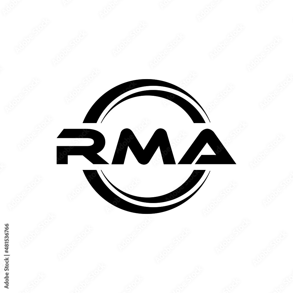 RMA letter logo design with white background in illustrator, vector ...