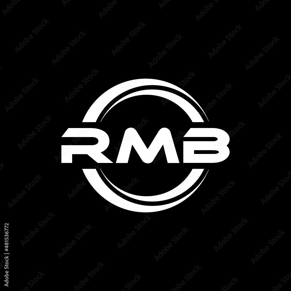 RMB letter logo design with black background in illustrator, vector ...