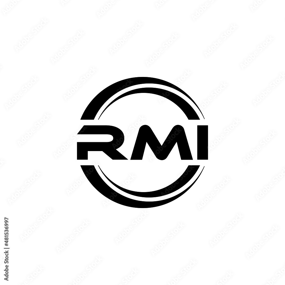 RMI letter logo design with white background in illustrator, vector ...