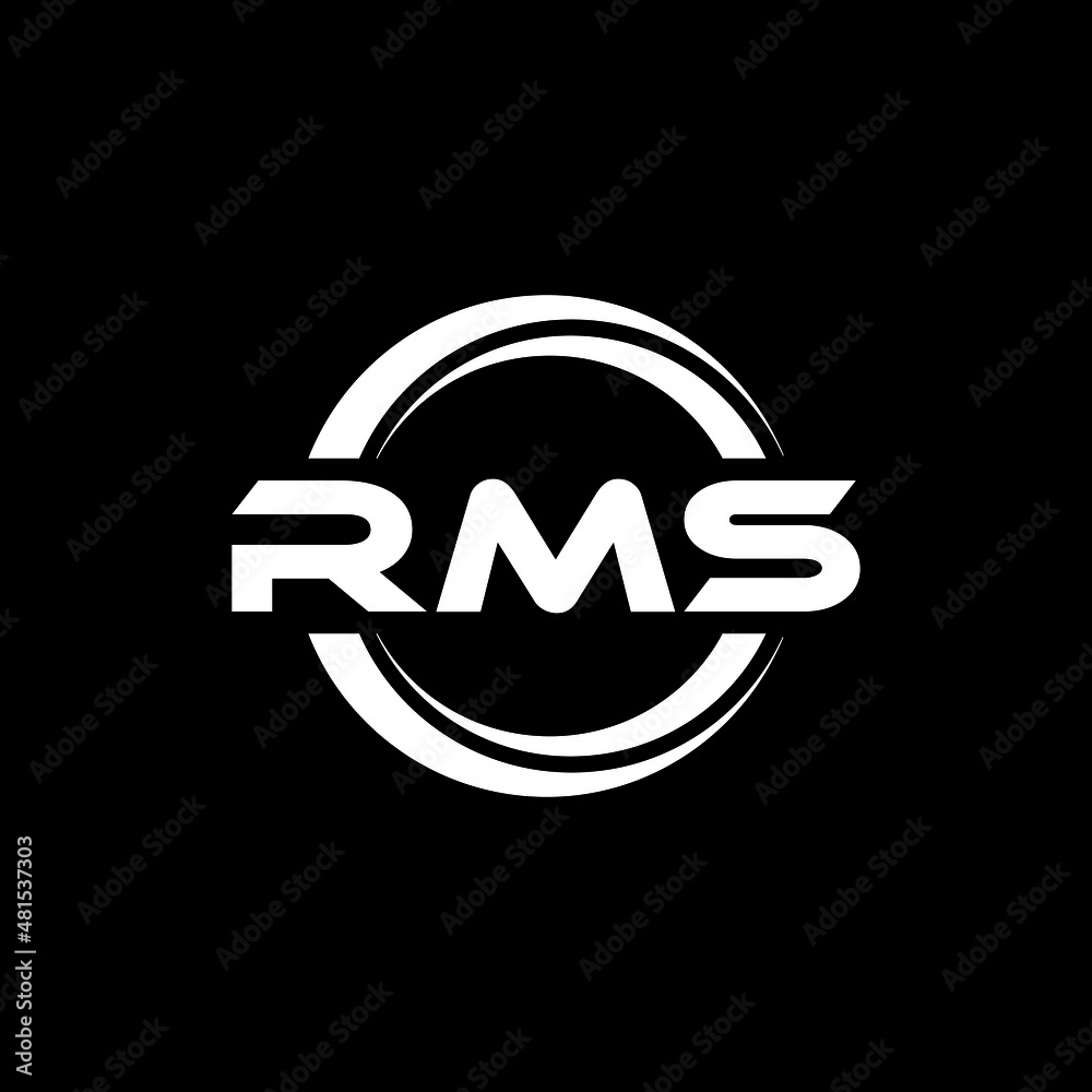 RMS letter logo design with black background in illustrator, vector ...