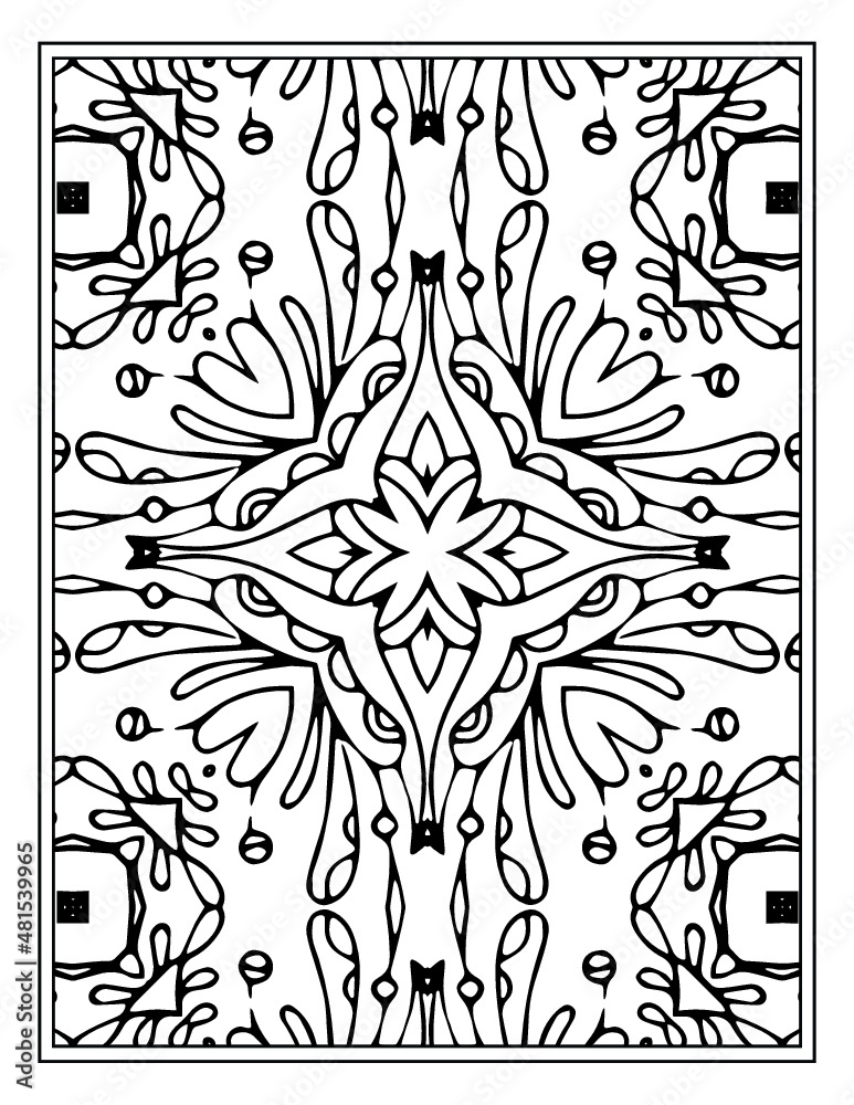 mandala line art svg cut file. coloring book kdp Stock Vector | Adobe Stock