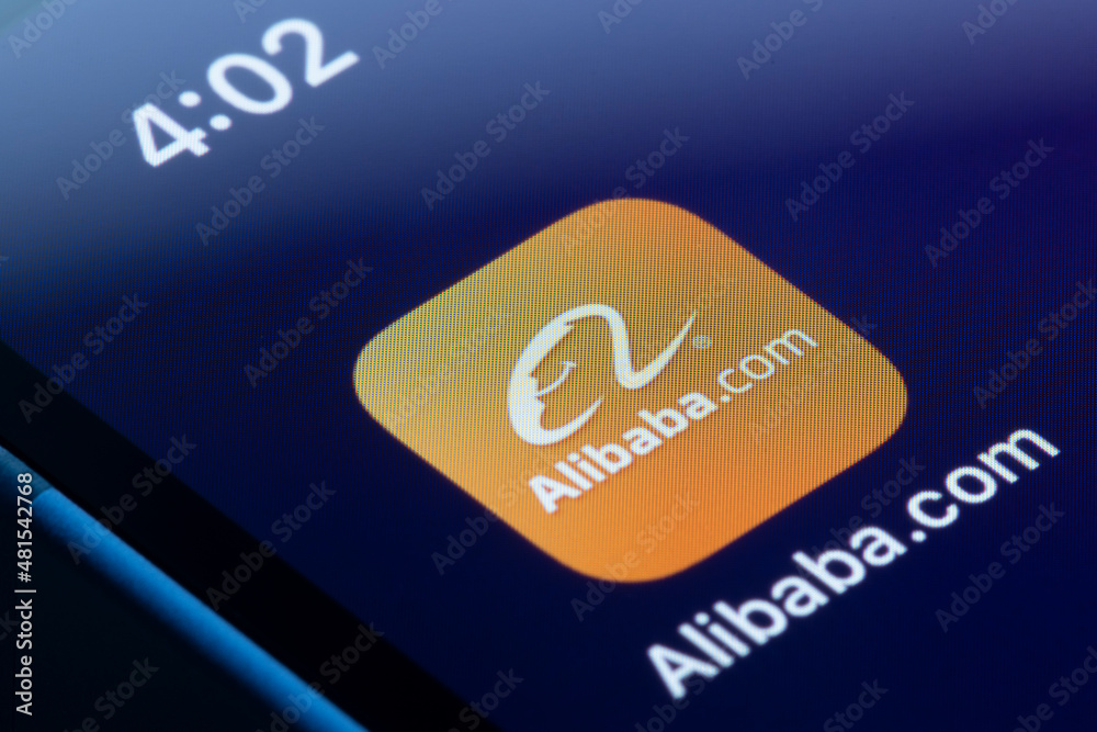 Portland, OR, USA - Jan 19, 2022: Closeup of the Alibaba.com mobile app ...