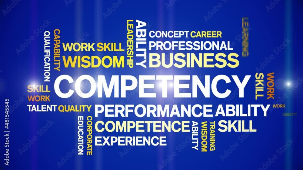 Competency Animated tag word cloud;text design animation kinetic ...