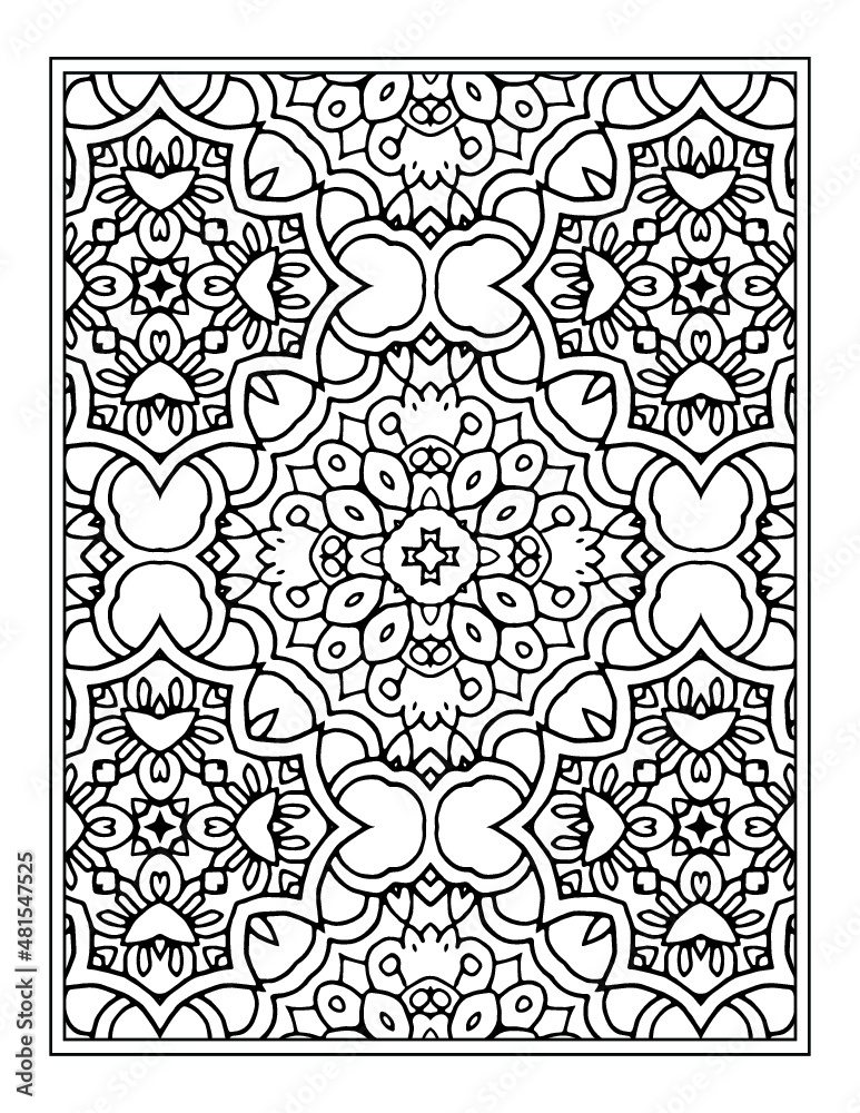 black and white coloring page pattern Stock Vector | Adobe Stock