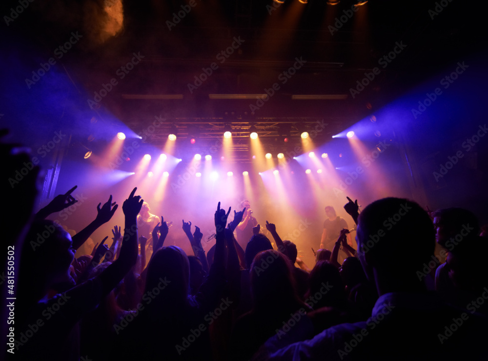 Mesmerized by the music. Shot of a large crowd at a music concert- This ...