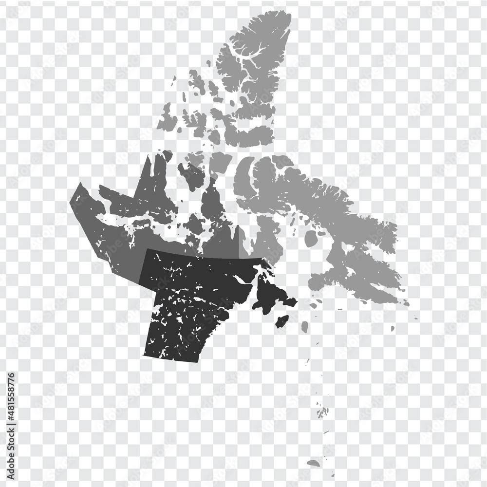 Nunavut map on transparent background. Territory of Nunavut map with ...