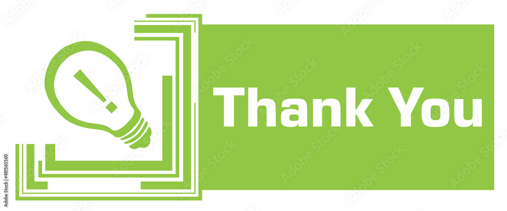 Thank You Green Squares Borders Left Symbol Text Stock Illustration ...