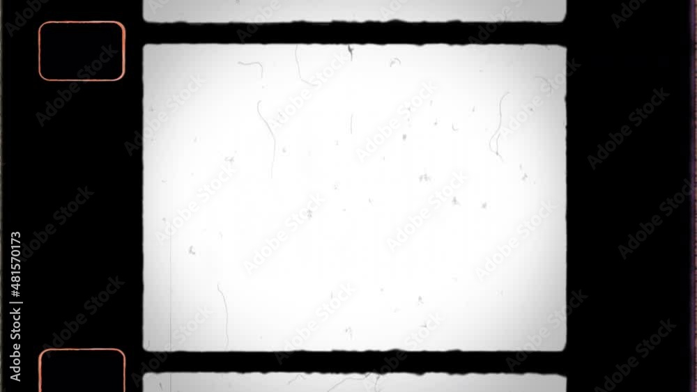 16mm Film Frame 4K with Sprocket Hole and Noise, Dust, Hair, Scratches ...