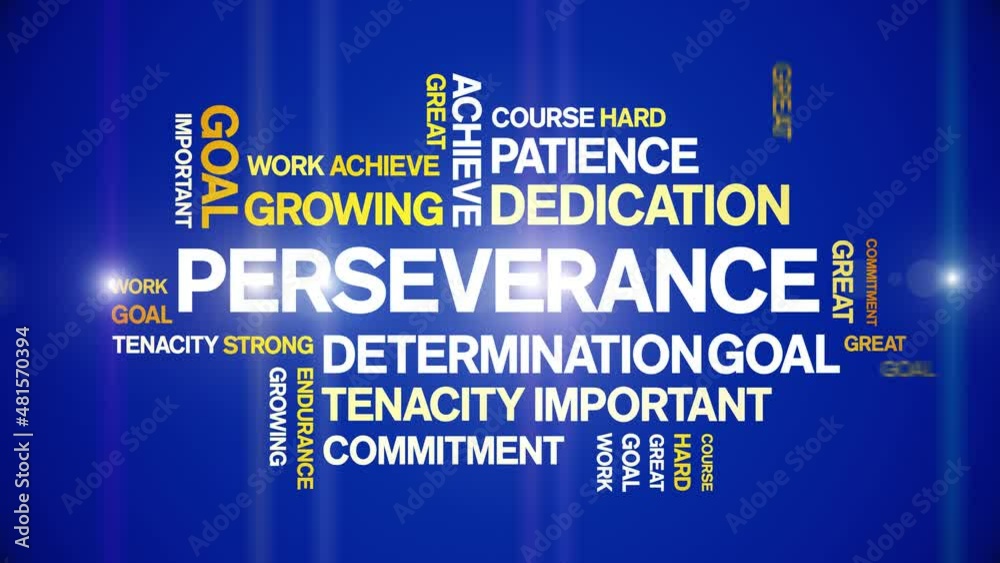 Perseverance Animated tag word cloud;text design animation kinetic ...