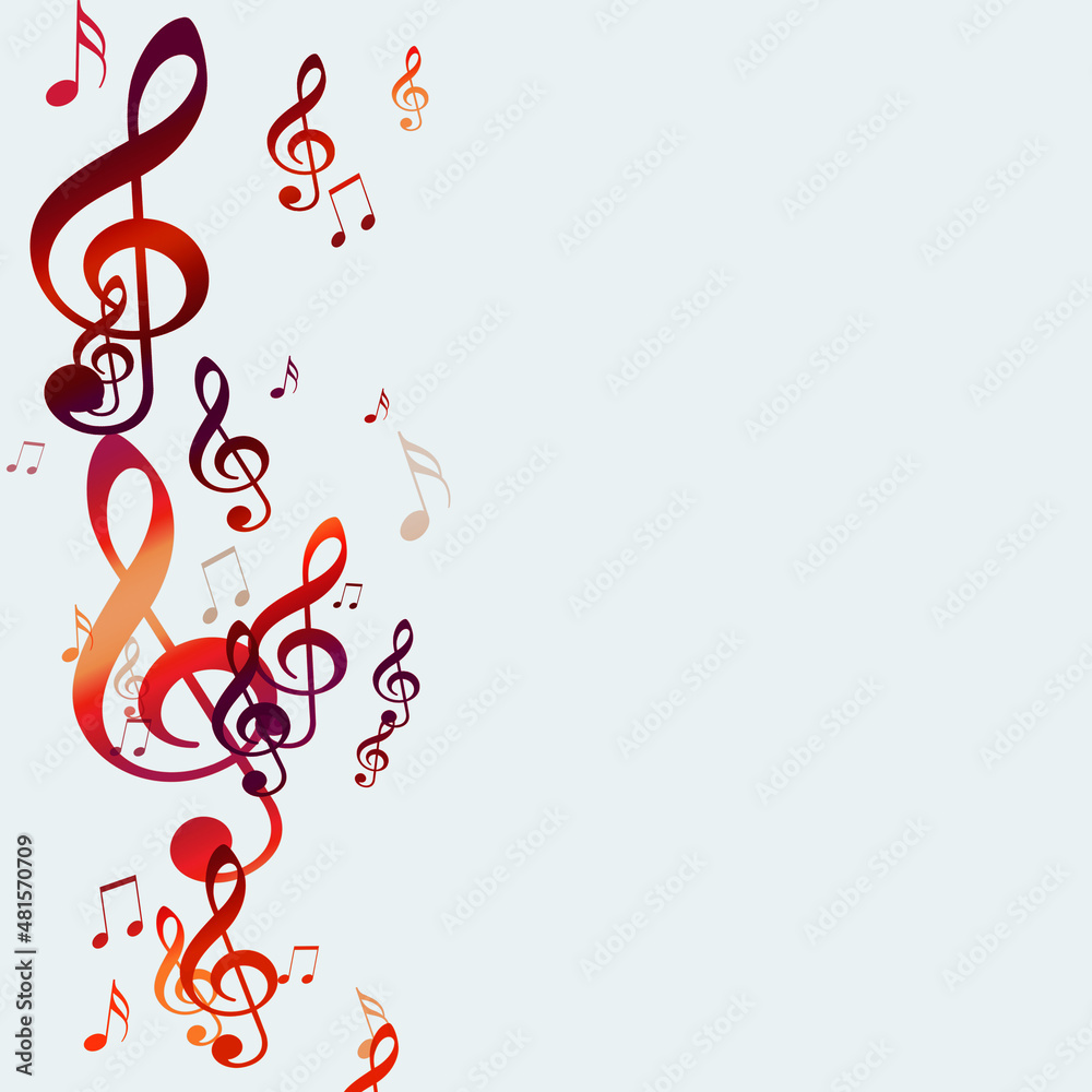 music notes bright poster Stock Illustration | Adobe Stock
