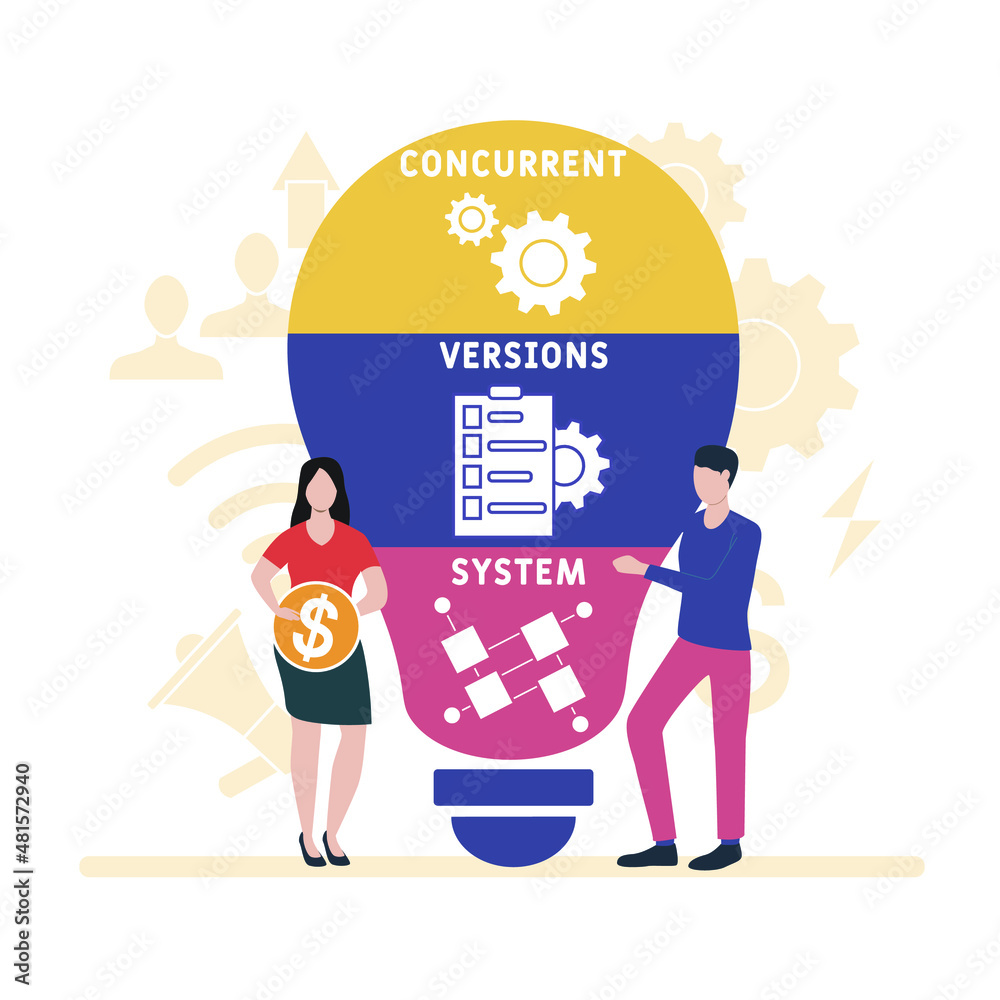 CVS - Concurrent Versions System acronym. business concept background ...