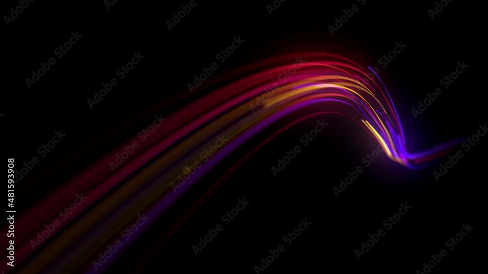 Abstract Glowing 3d Light Strokes Background/ 4k animation of an ...
