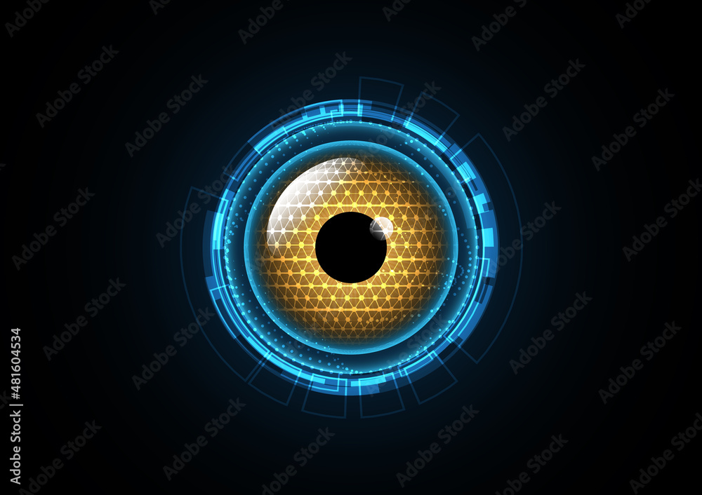 Technology abstract future eye radar security circle background vector ...