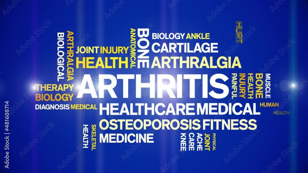 Arthritis animated tag word cloud;text design animation kinetic ...