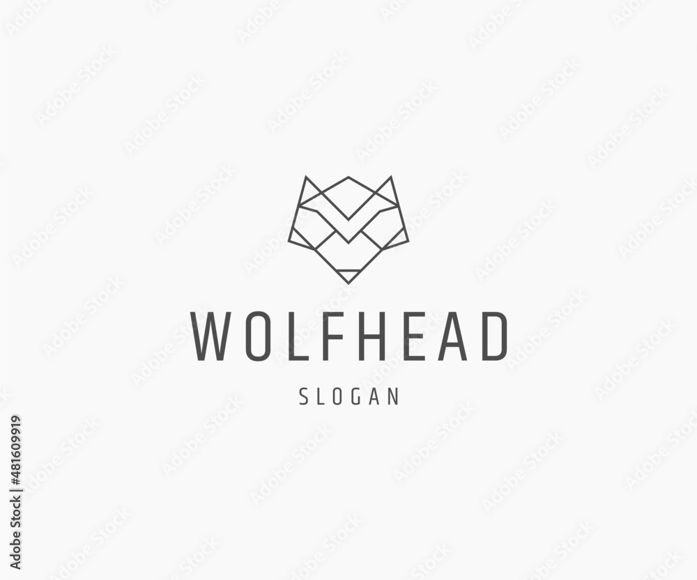 Wolf head logo icon design template Stock Vector | Adobe Stock