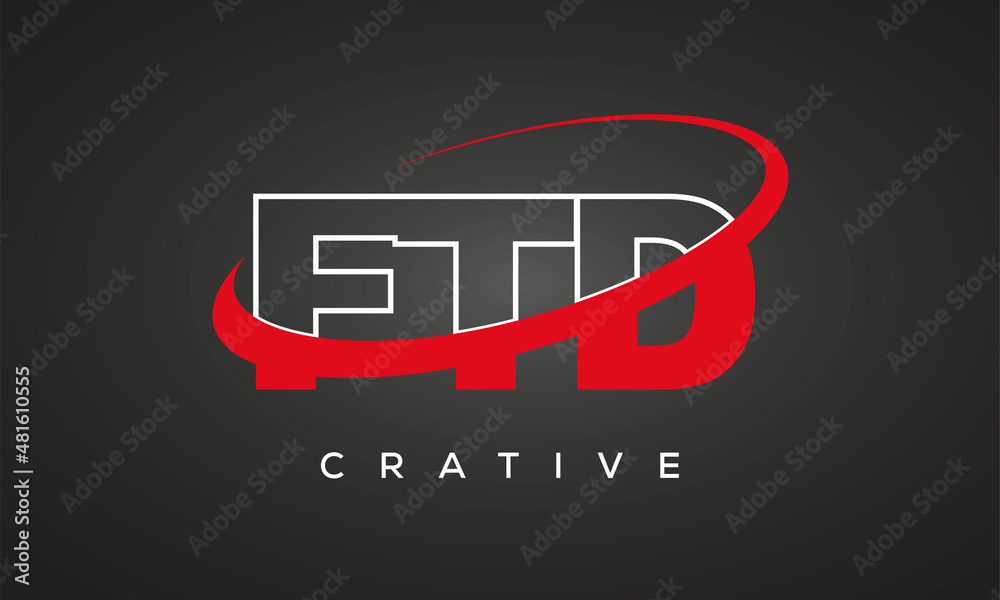 FTD creative letters logo with 360 symbol Logo design Stock Vector ...