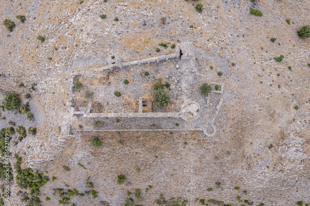 Goat castle located on the 300 meters high hill known as Alaman ...