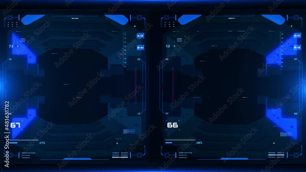 HUD UI GUI Futuristic 3D Space Gate Tunnel Digital Infographic Element ...