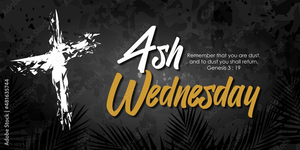 Ash Wednesday Poster Or Banner Background. Stock Vector | Adobe Stock