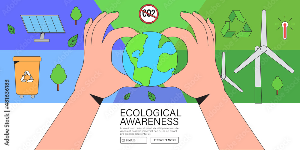 Eco-friendly people hand hold Earth globe, saving planet, protecting ...