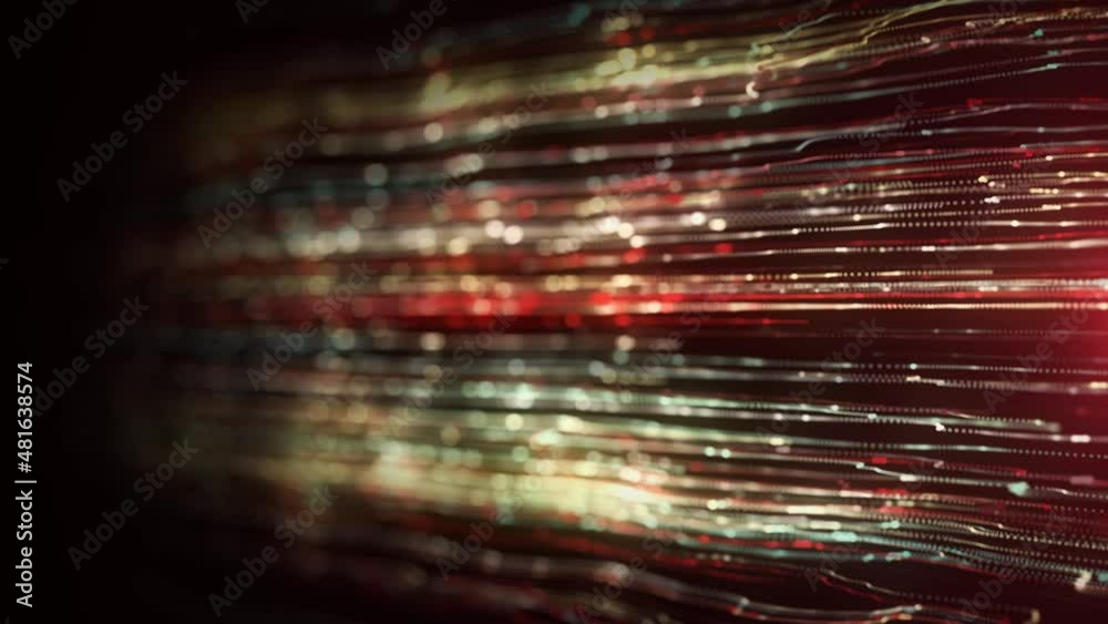 Abstract Glowing Light Strings Background Looping With Depth Of Field ...