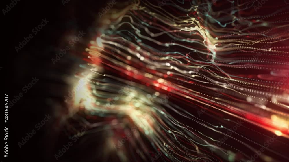Abstract Glowing Light Strings Background Looping With Depth Of Field ...