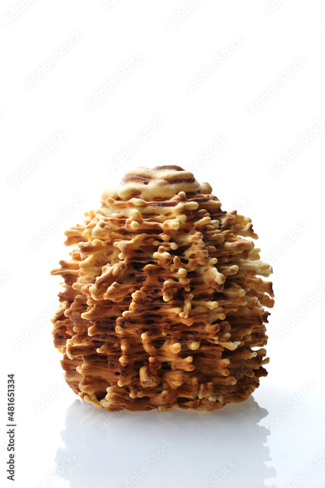 Sekacz. Traditional Polish, Lithuanian layered cake, isolated on white ...