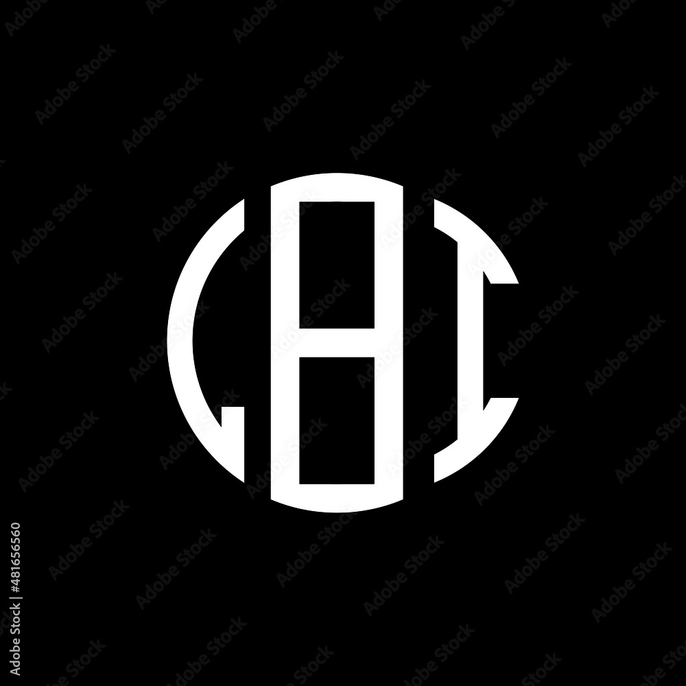 LBI letter logo design. LBI modern letter logo with black background ...