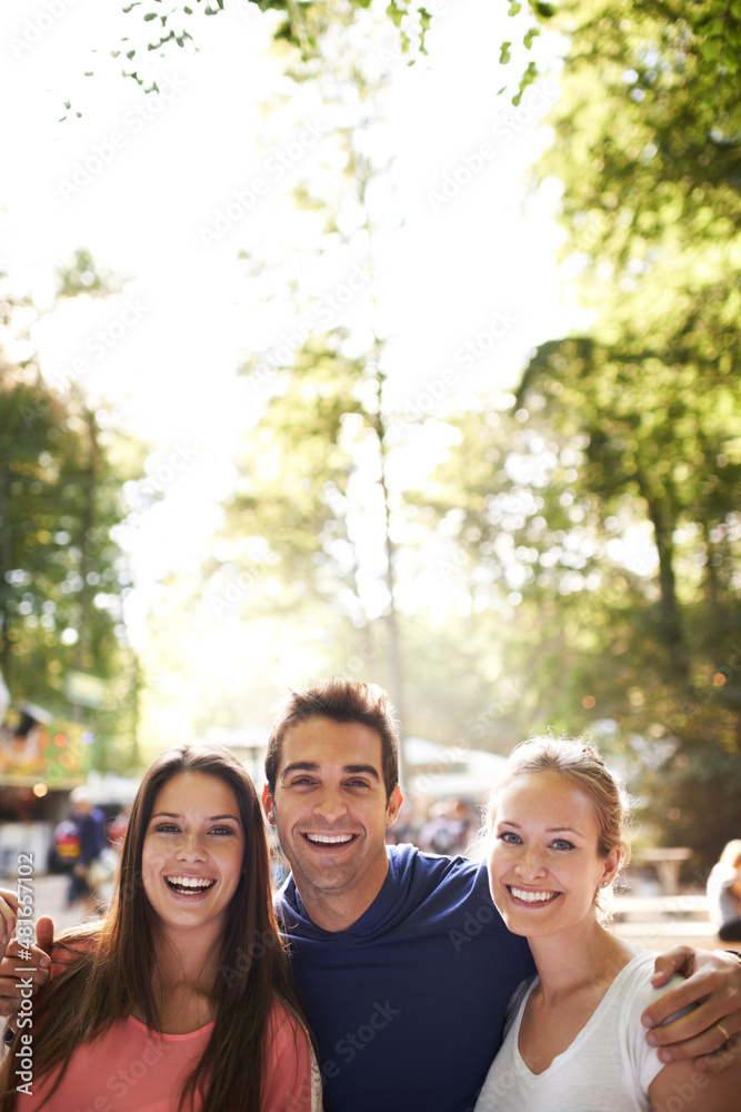 His favorite friends. A group of friends standing together in an ...