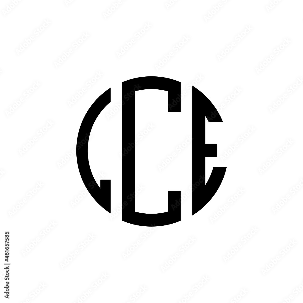 LCE letter logo design. LCE modern letter logo with black background ...