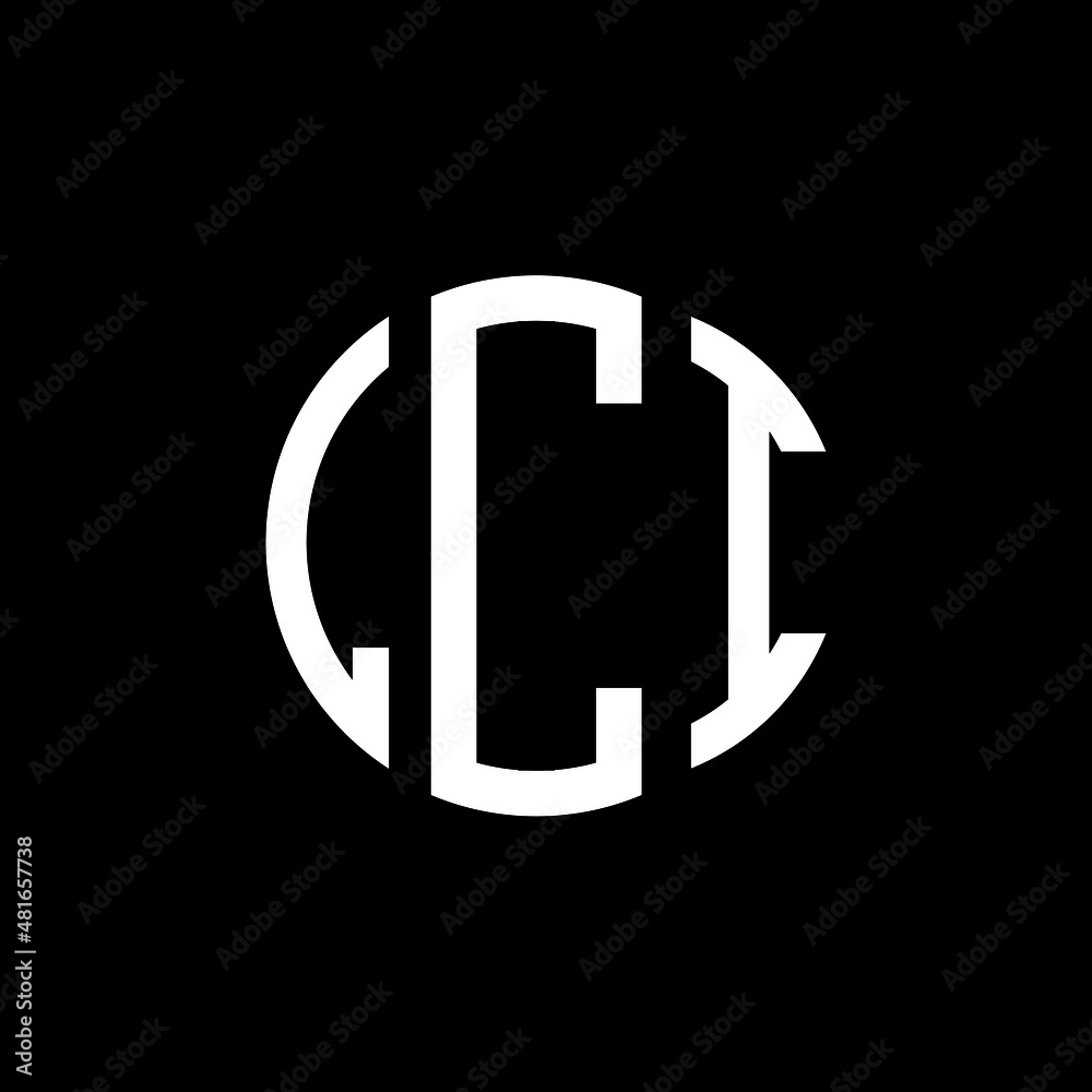 Vecteur Stock LCI letter logo design. LCI modern letter logo with black ...