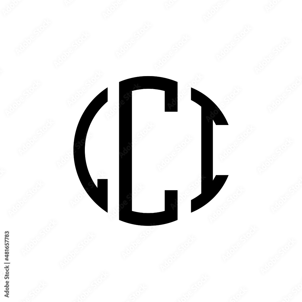 LCI letter logo design. LCI modern letter logo with black background ...