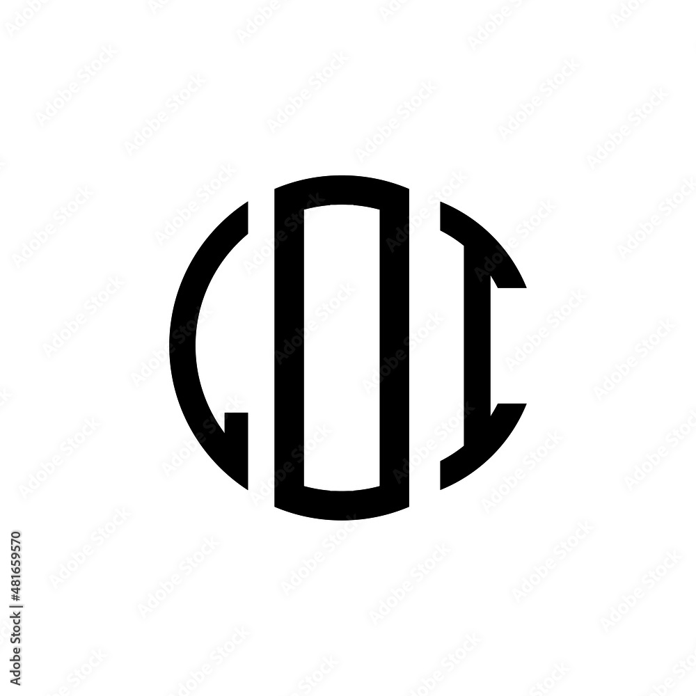 LDI letter logo design. LDI modern letter logo with black background ...