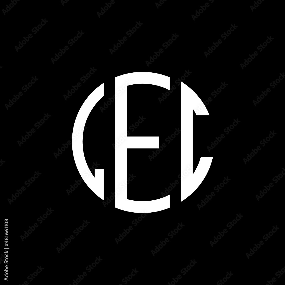 LEC letter logo design. LEC modern letter logo with black background ...