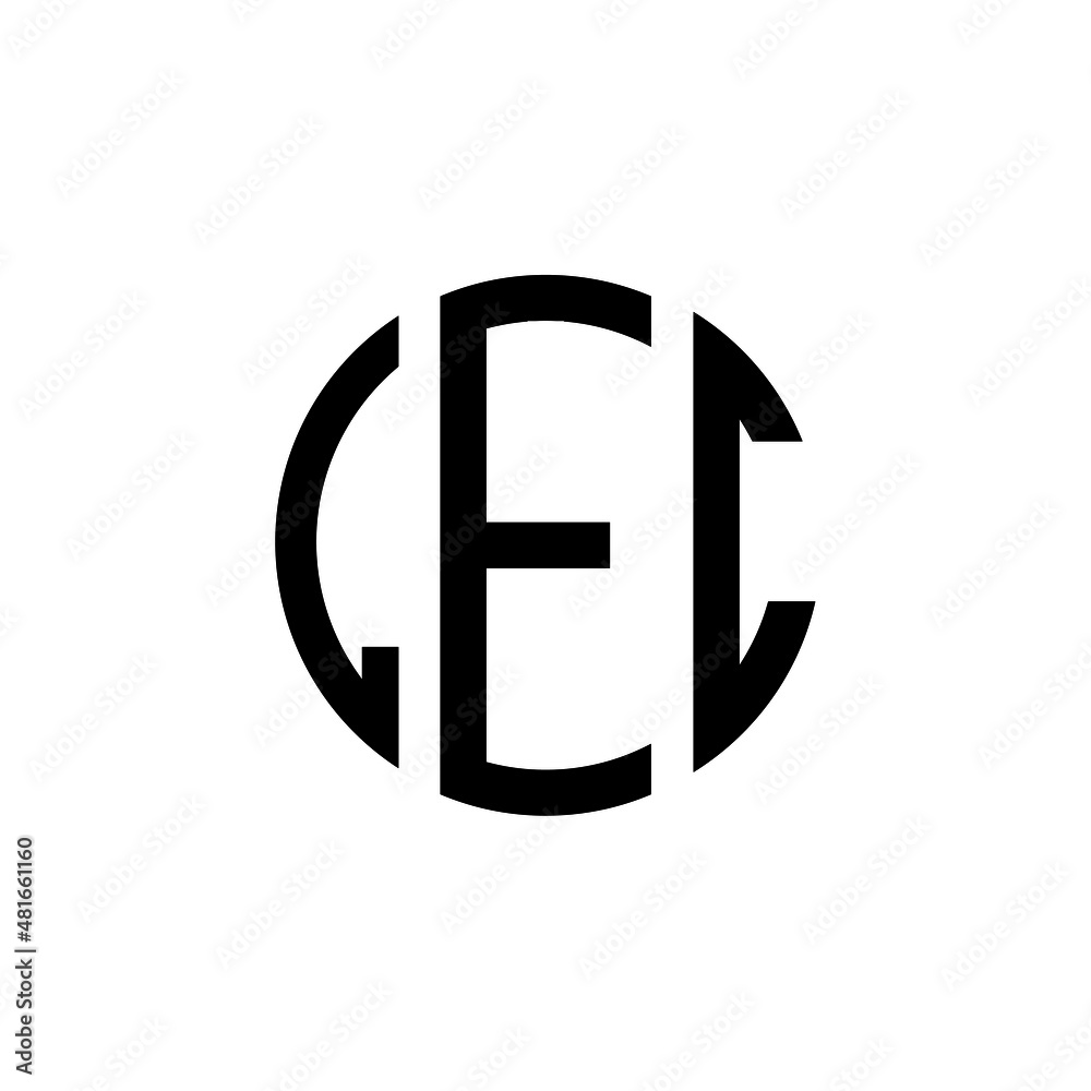 LEC letter logo design. LEC modern letter logo with black background ...