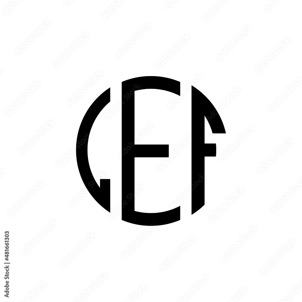 LEF letter logo design. LEF modern letter logo with black background ...