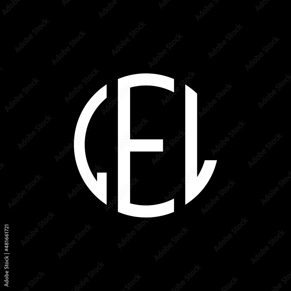LEL letter logo design. LEL modern letter logo with black background ...