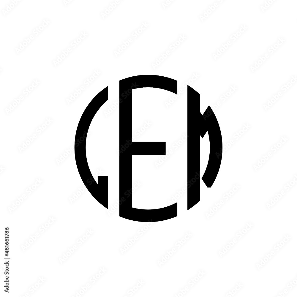 Vecteur Stock LEM letter logo design. LEM modern letter logo with black ...