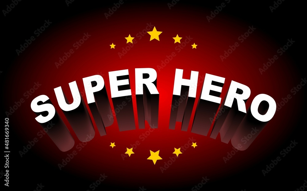 Superhero text effect on dark red background Stock Vector | Adobe Stock