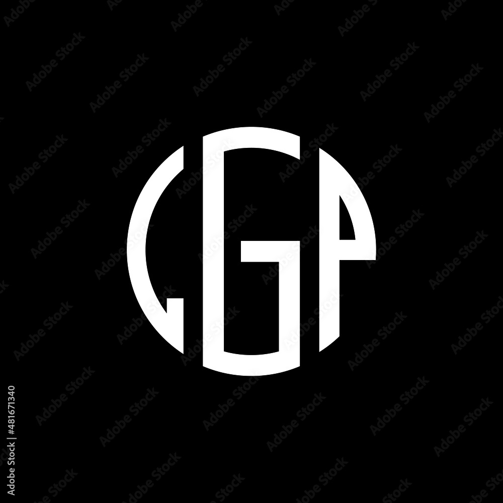 LGP letter logo design. LGP modern letter logo with black background ...