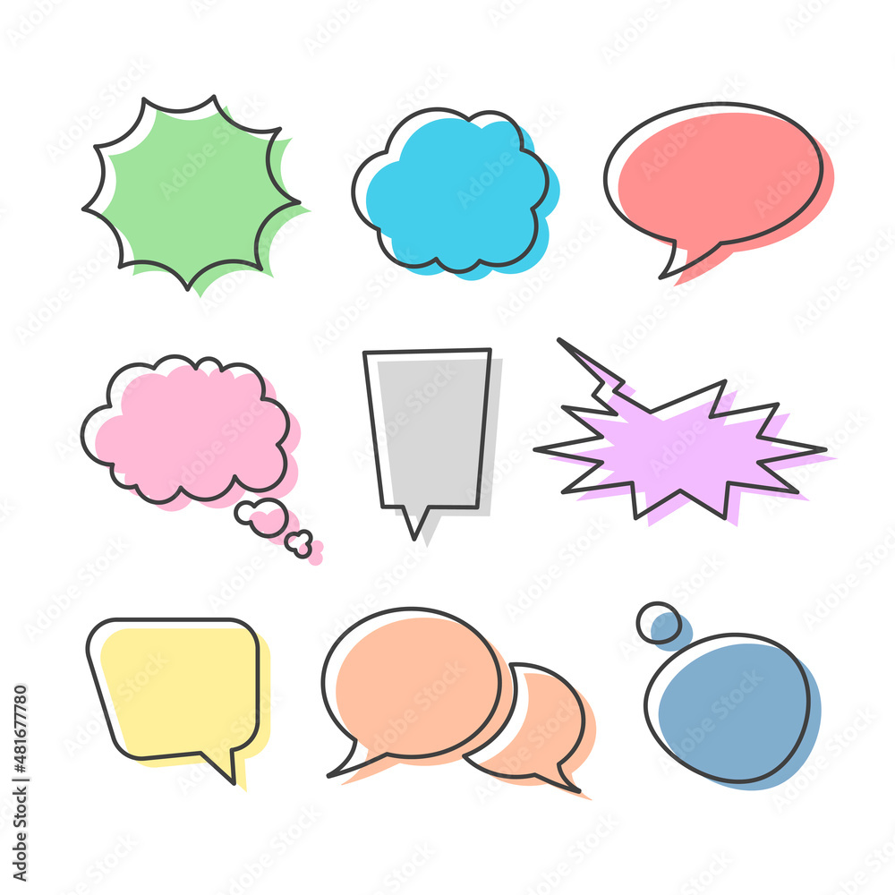 Vecteur Stock Vector dialog box bubble set isolated on white background ...