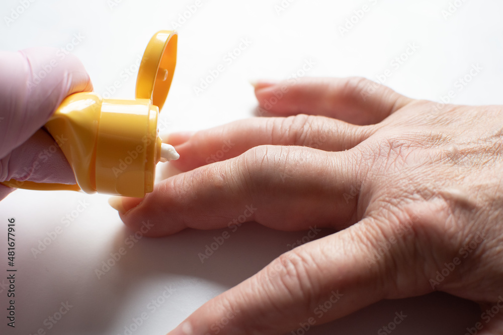 Primary examination of the patient by a traumatologist. The doctor ...