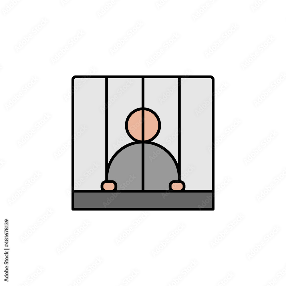 prison, prisoner, police line colored icon. Elements of protests ...