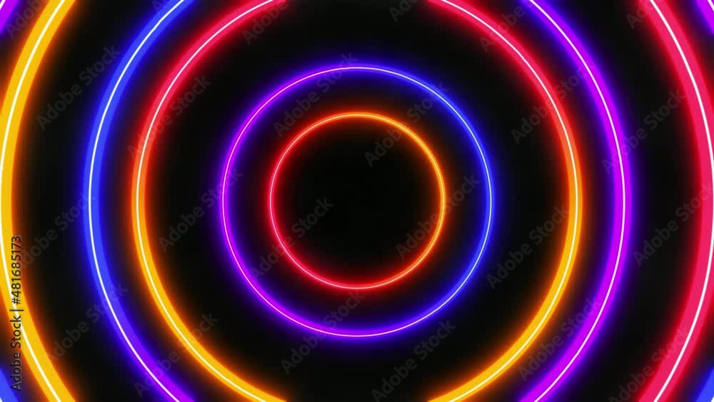 Collection of light design elements retro,circular waves,neon,animated ...