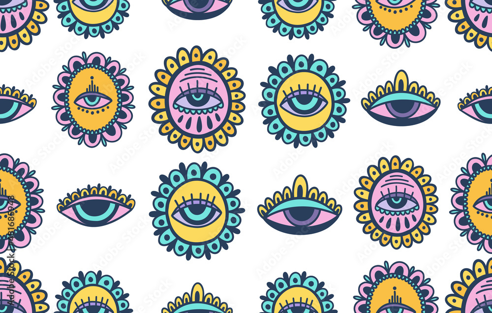 Evil eye third element hand drawn.Esoteric mystic symbol,authentic icon ...