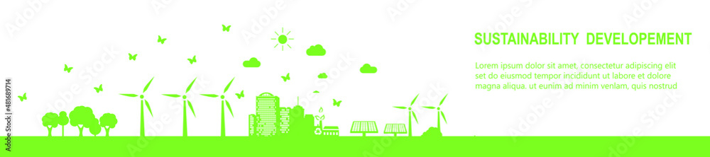 Banner background for Eco friendly, Sustainability development concept ...