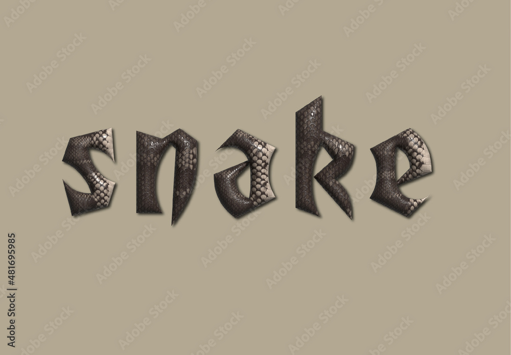 3D Snake Texture Text Effect Stock Template | Adobe Stock