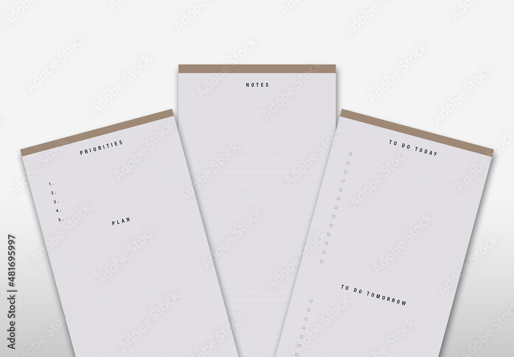 Set of Minimal Planner Layouts Stock Template | Adobe Stock